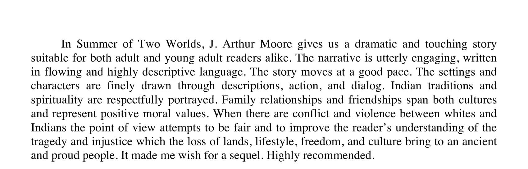 Reviews - J Arthur Moore